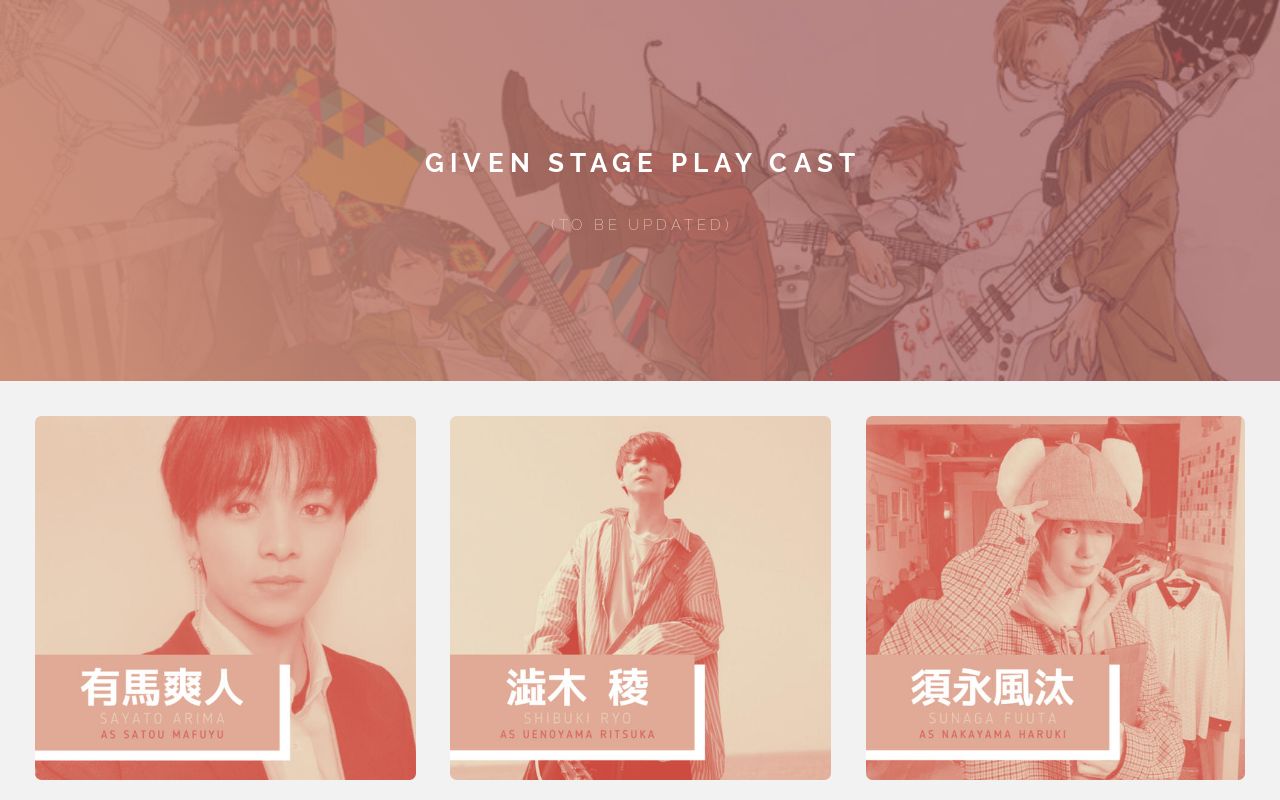 Given Stage Play - Cast & Information